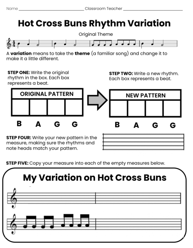 Song Writing Worksheets - Sunshine and Music